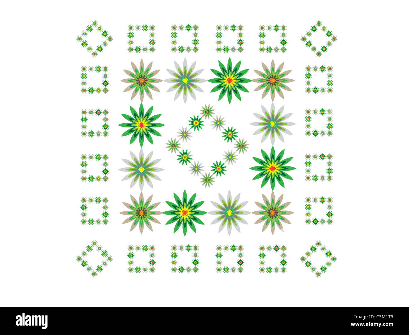 The symmetry frame full of flowers Stock Photo - Alamy