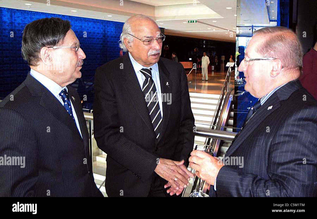 Pakistans high commissioner wajid shamsul hasan speak hi-res stock ...