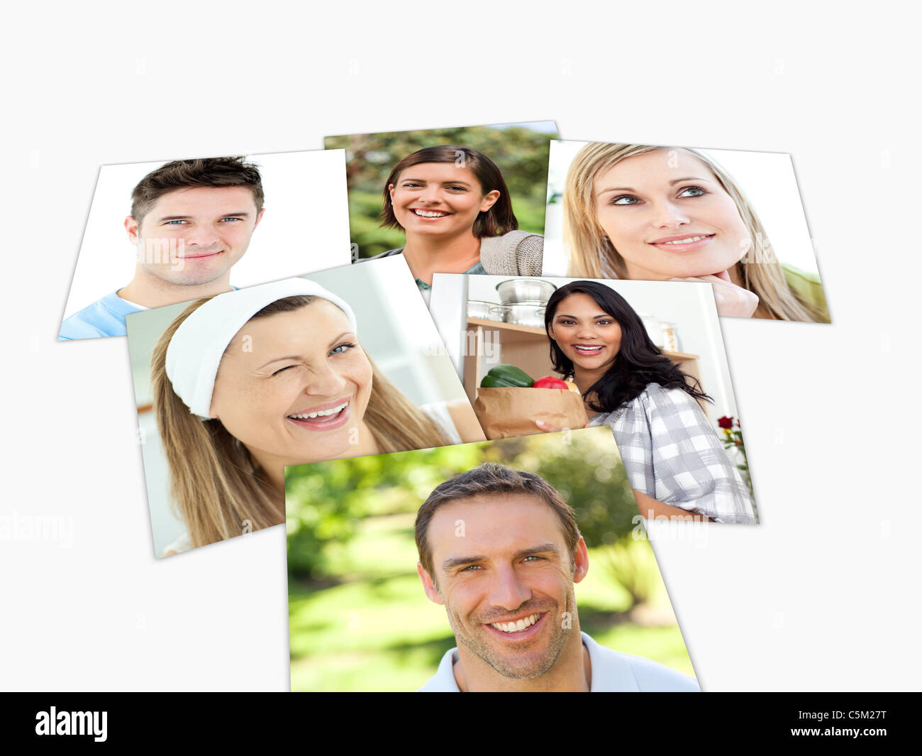 Collage of young people posing for the camera Stock Photo - Alamy