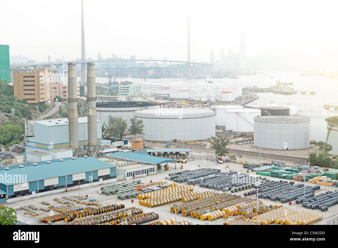 gas container and bridge Stock Photo - Alamy