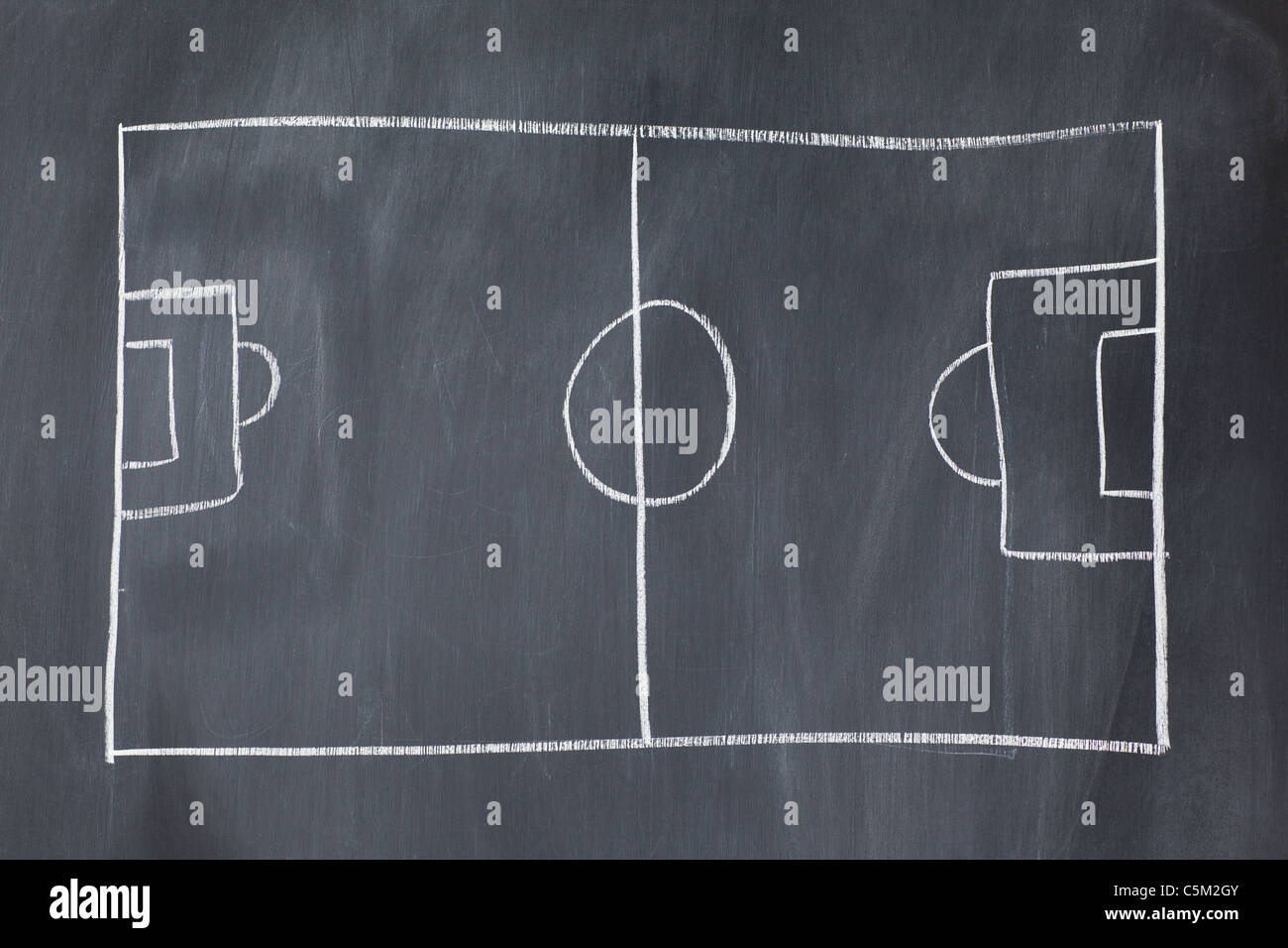 Drawing of a soccer field on a blackboard Stock Photo - Alamy