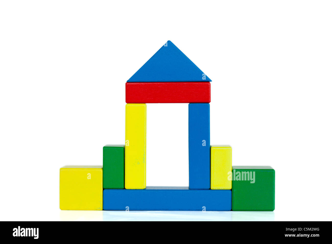 House built out of wooden toy blocks Stock Photo - Alamy