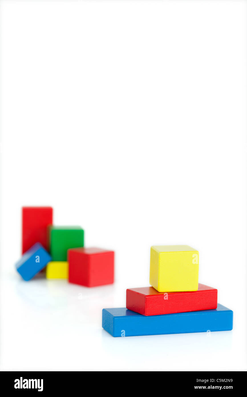 Colored toy building blocks Stock Photo - Alamy