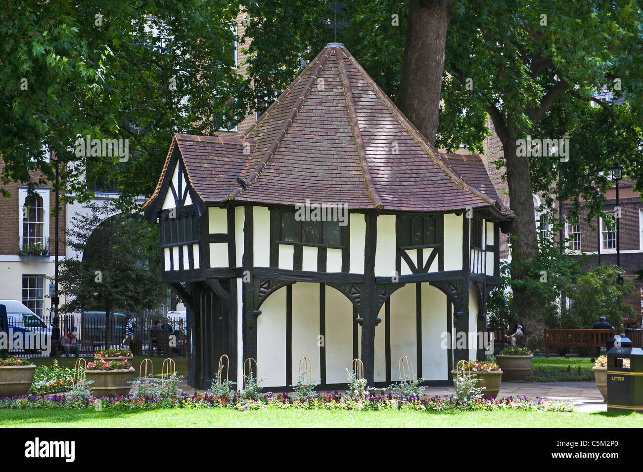London, Soho Square The Victorian Mock Tudor toolshed July 2011 Stock ...