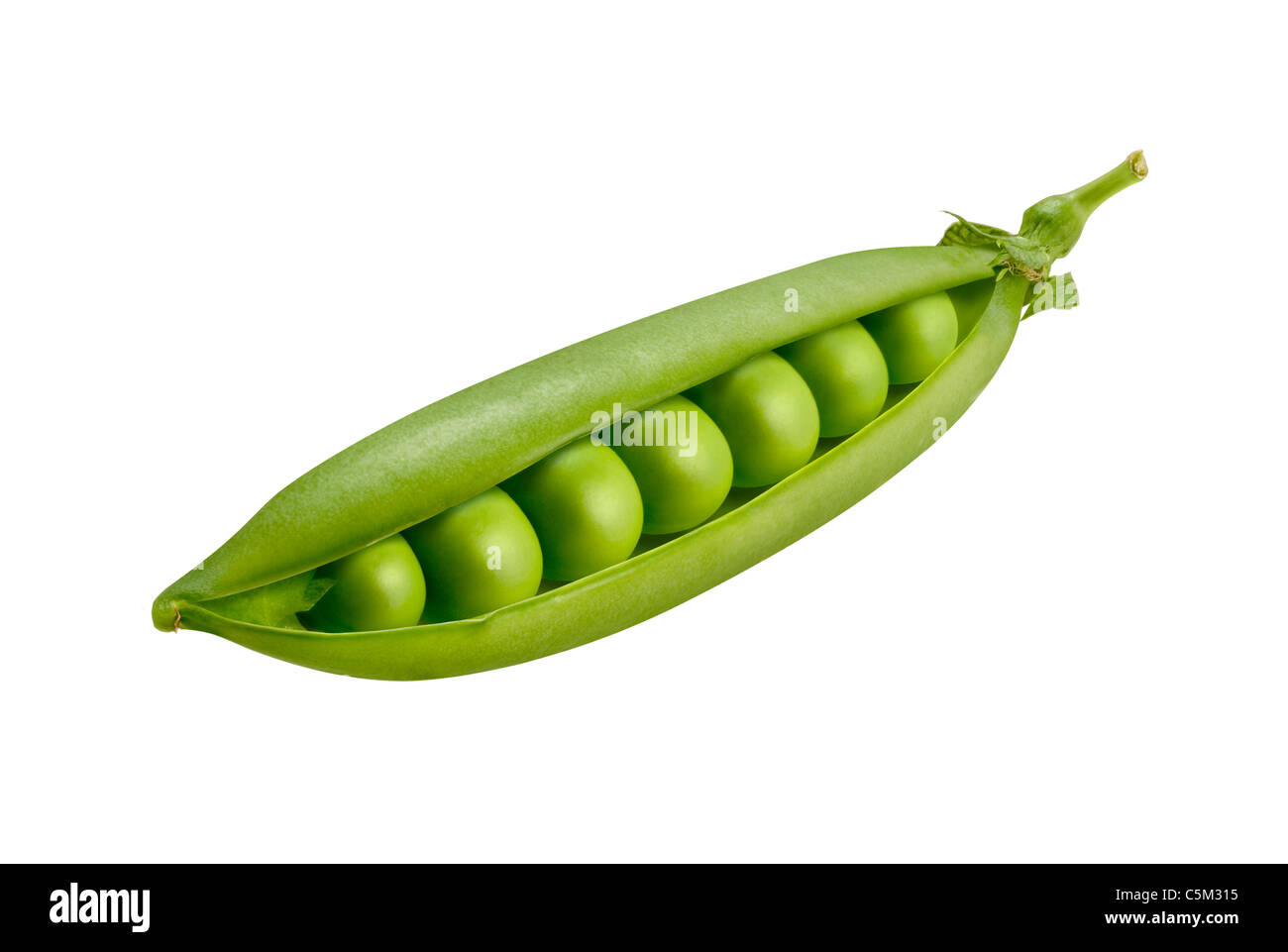 Pea Pod Isolated on a white background Stock Photo - Alamy
