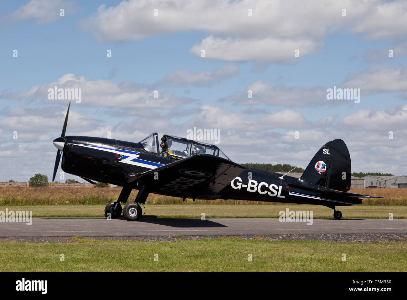 De Havilland DHC-1 Chipmunk 22, reg G-BCSL, at Breighton Stock Photo ...
