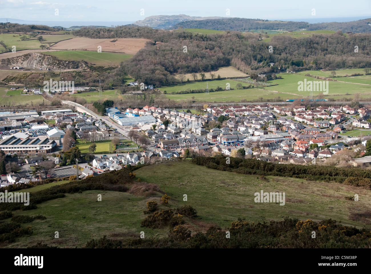 The town of Mochdre North Wales Stock Photo - Alamy