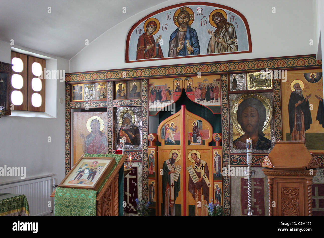 Interior of the Orthodox Church in Valamo monastery in Heinävesi ...