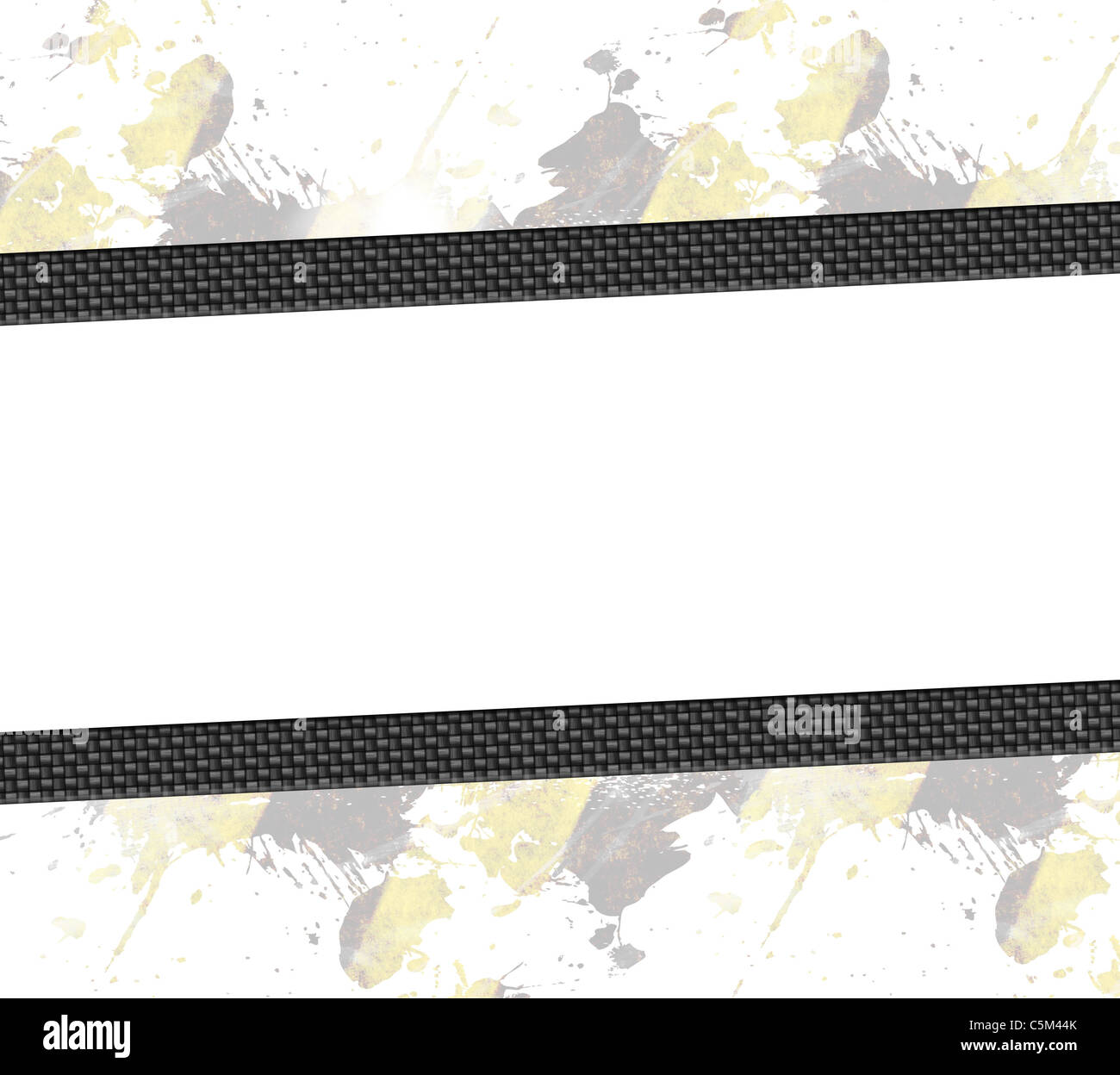 A hazard stripes paint splatter frame in black and yellow.with carbon ...