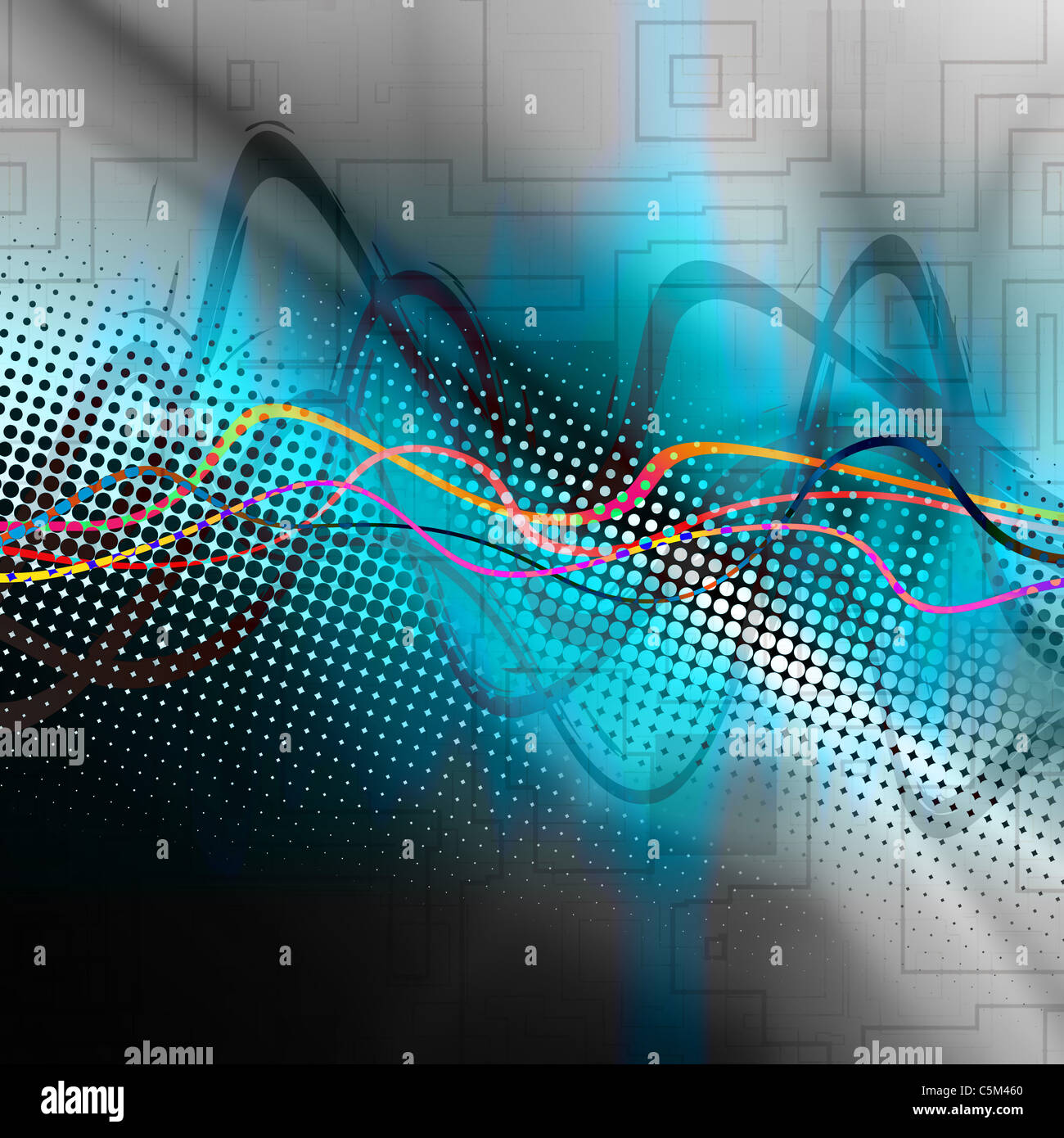 An audio waveform over an abstract background Stock Photo - Alamy