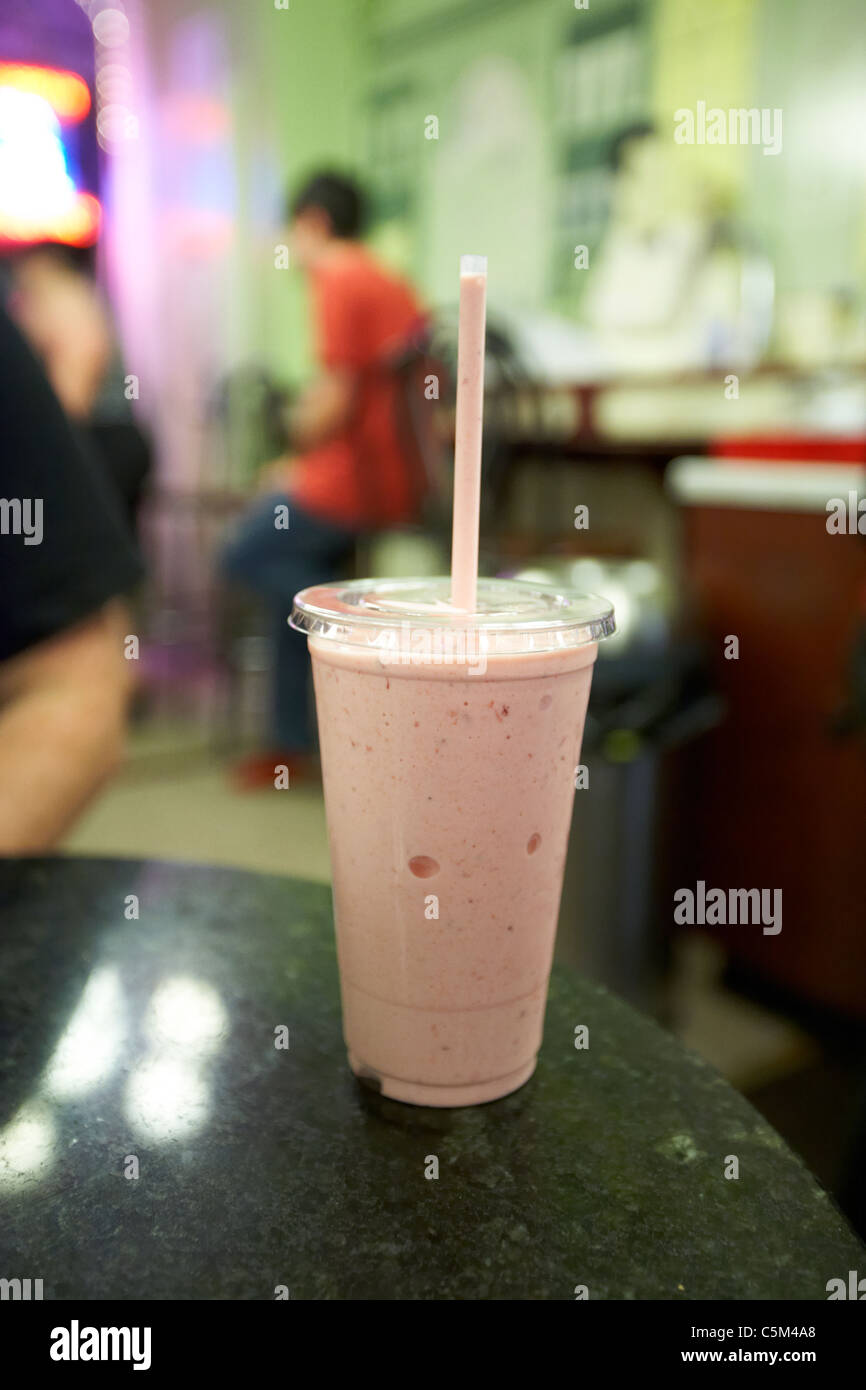 strawberry milkshake in an ice cream parlour Nashville Tennessee USA ...