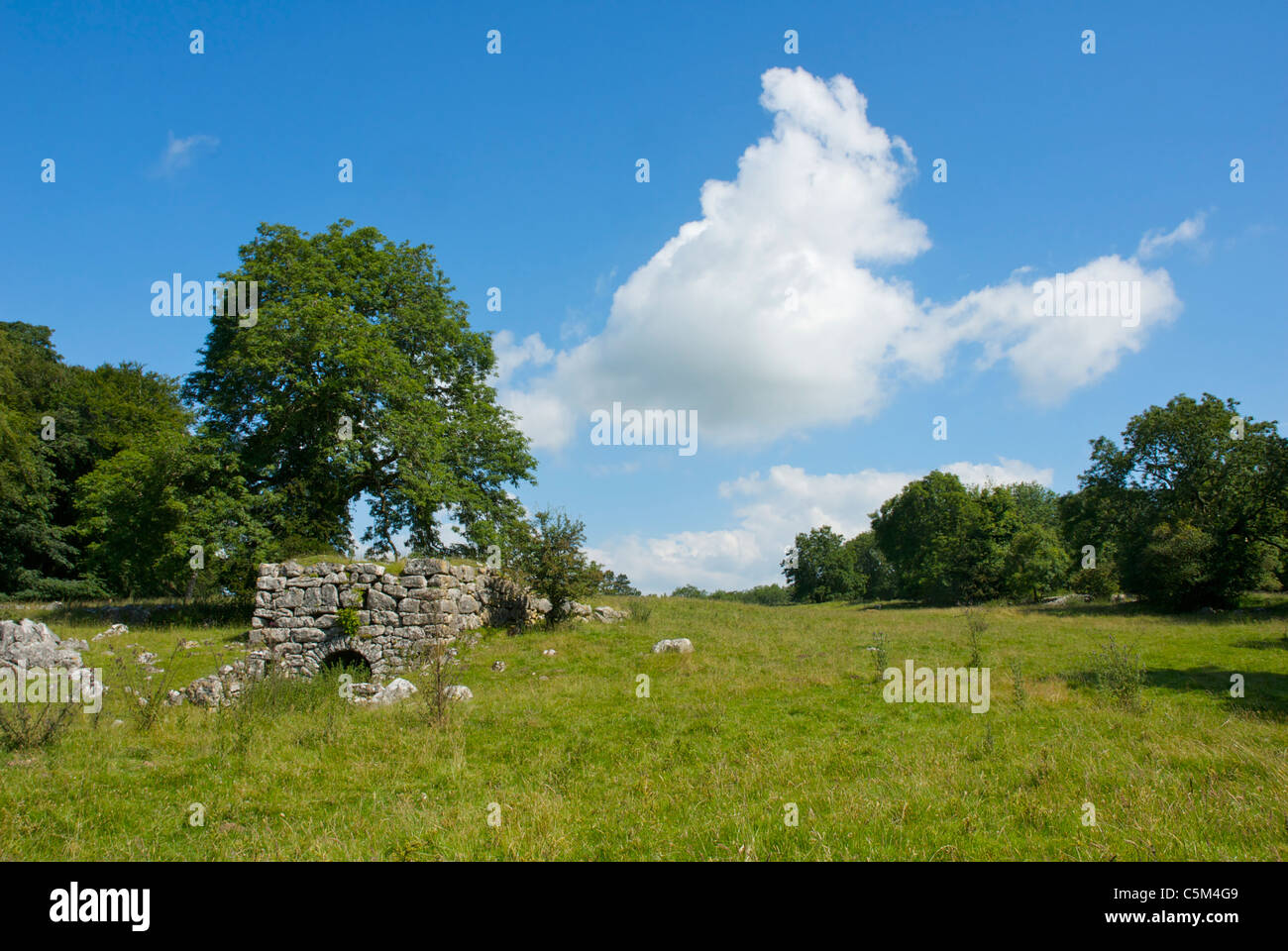 Old lime-kiln in North Lancashire, near Leighton Hall, England uk Stock ...