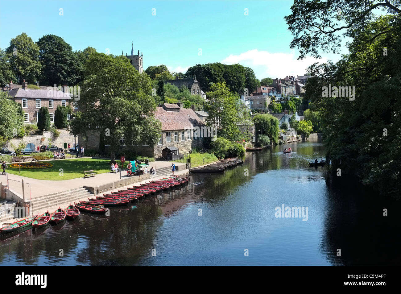 The River Nidd and rowing boats at Knaresborough Stock Photo - Alamy