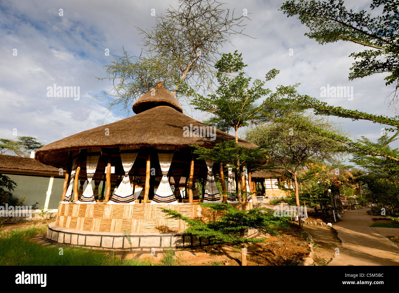 Buska Lodge hotel and restaurant near Turmi in the Lower Omo Valley ...