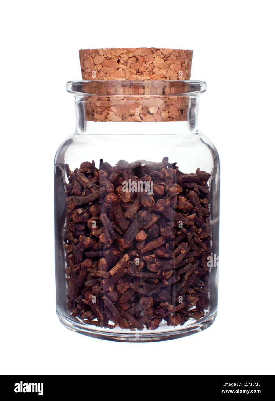 glass bottle full of cloves isolated on white background Stock Photo ...