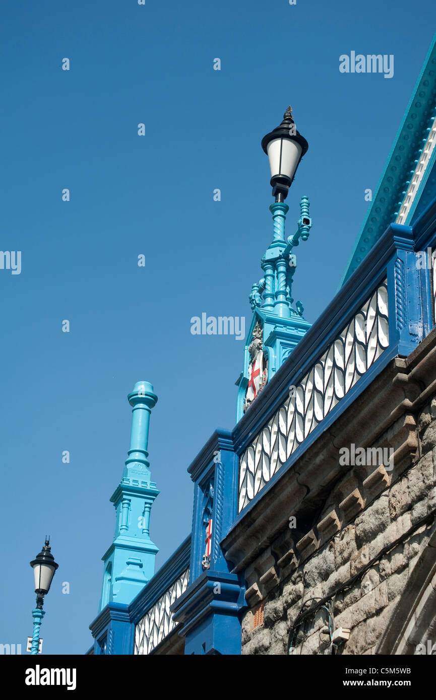 Lamps on Tower Bridge, London Stock Photo - Alamy