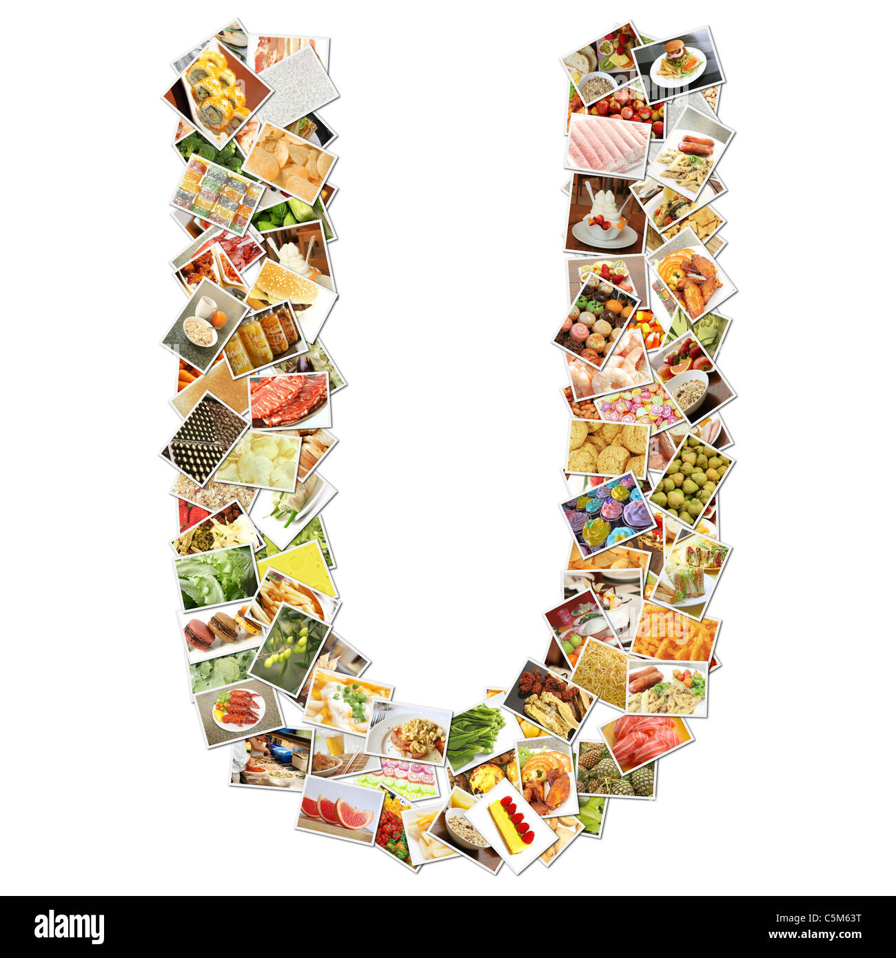 Letter U with Food Collage Concept Art Stock Photo - Alamy