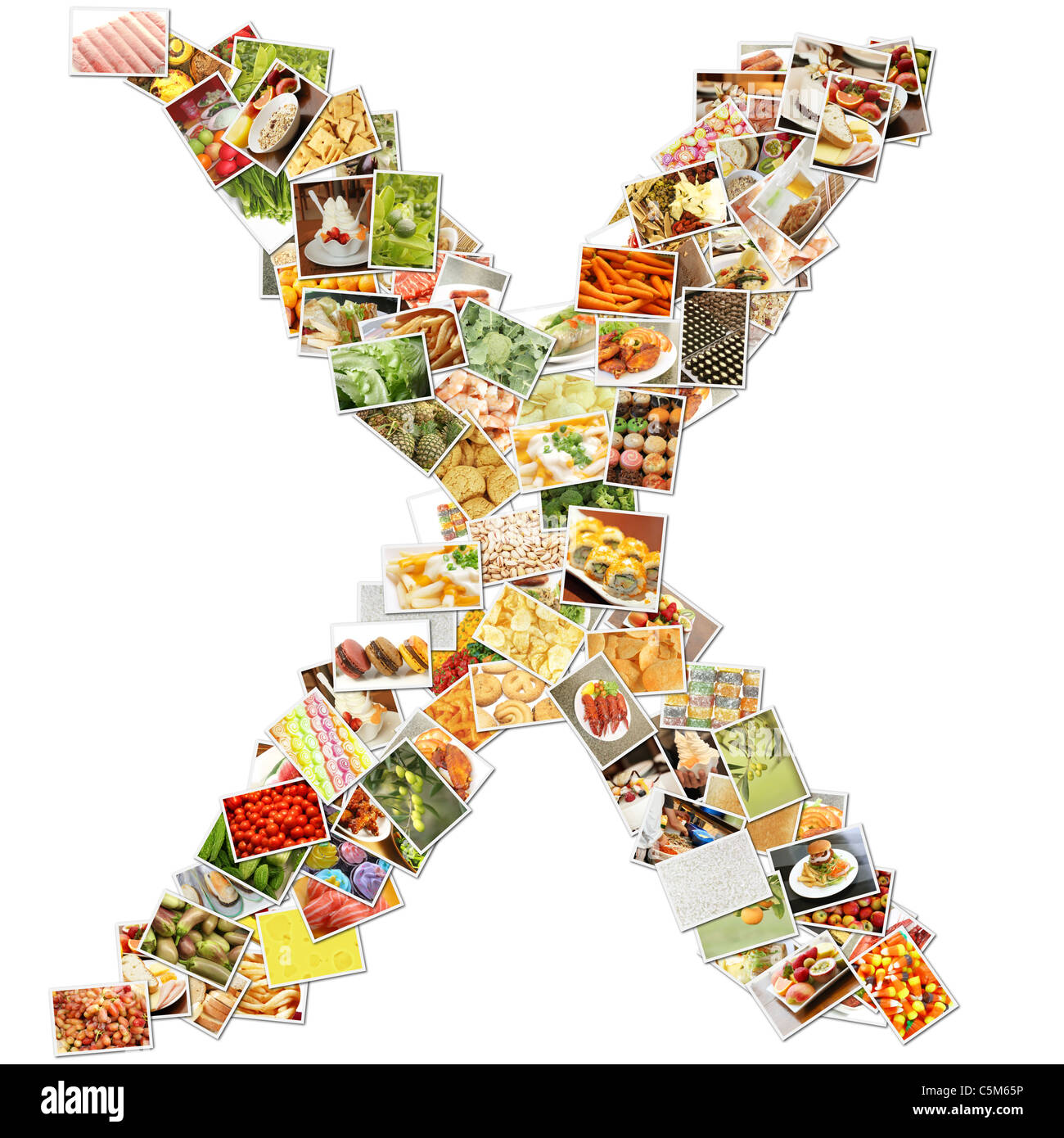 Letter X with Food Collage Concept Art Stock Photo - Alamy