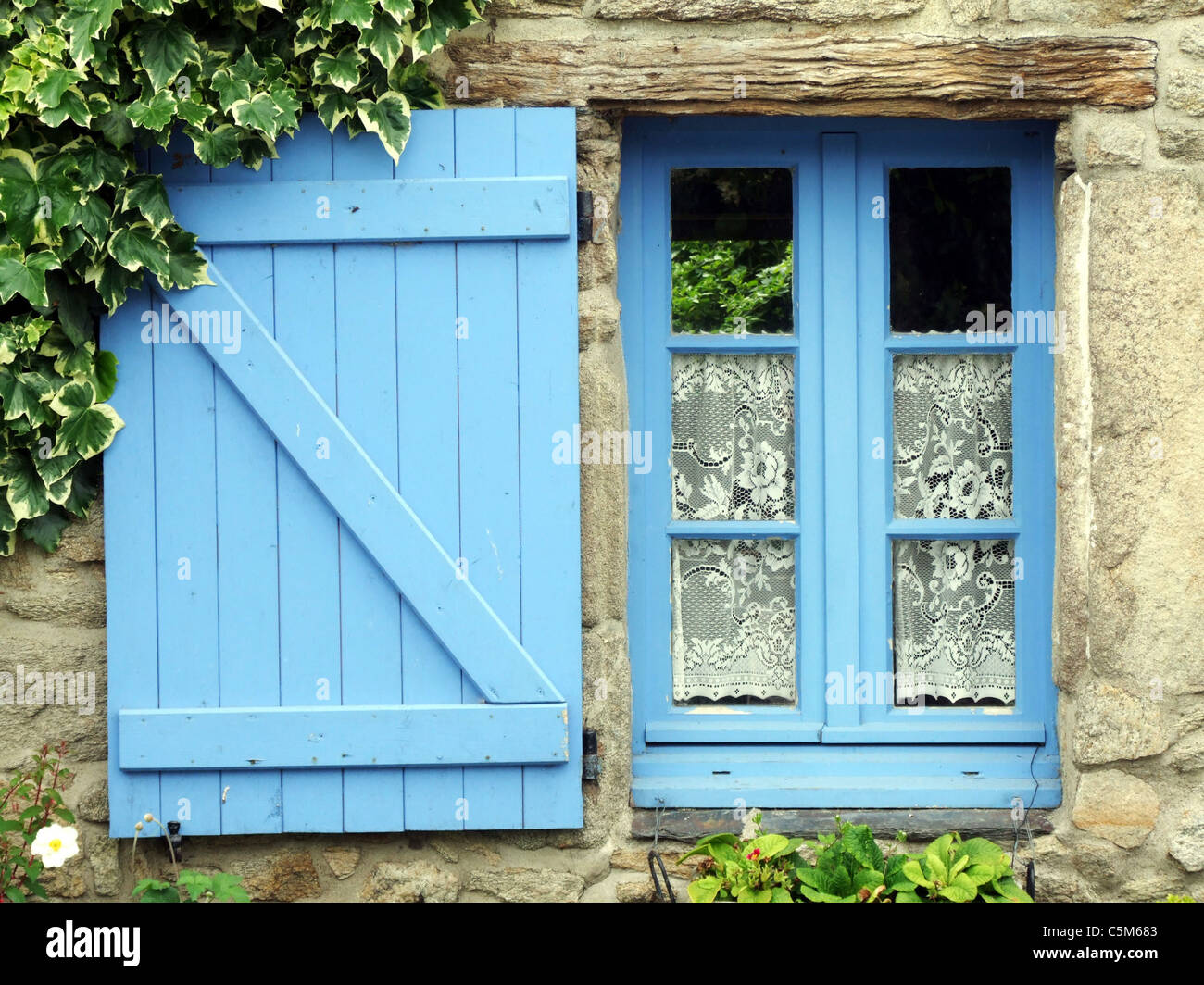 Window and shutter Brittany France Stock Photo - Alamy