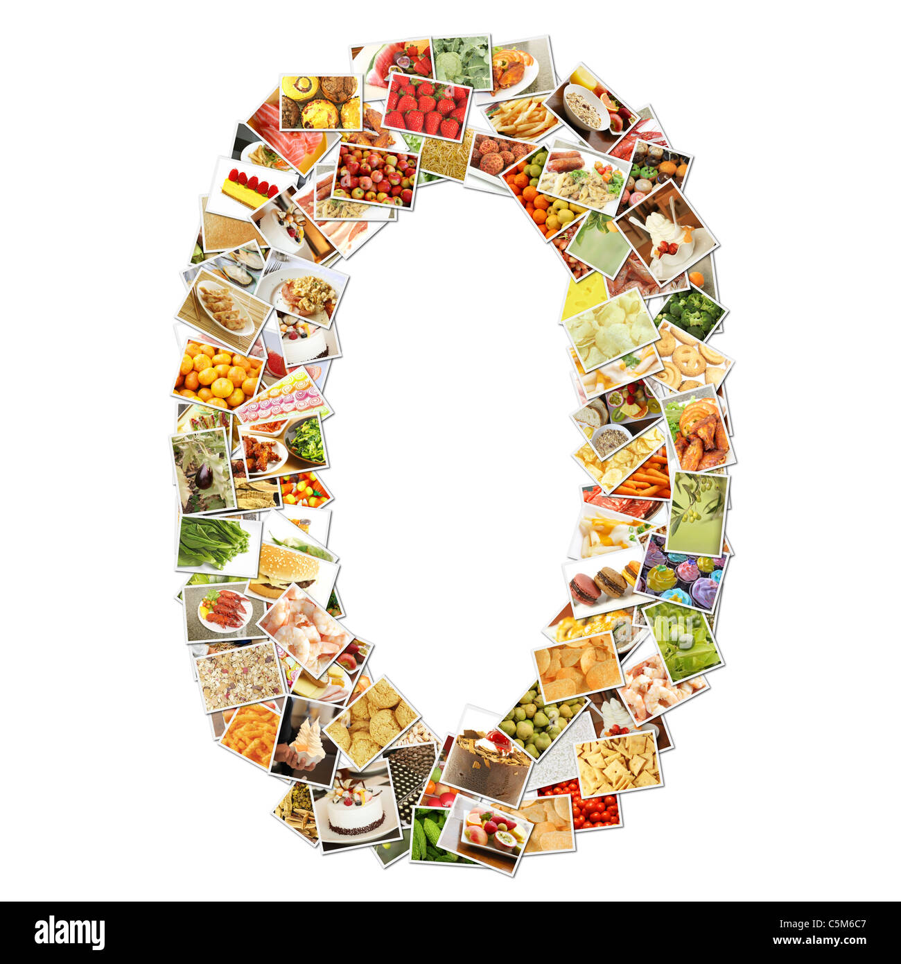 Number 0 Zero with Food Collage Concept Art Stock Photo - Alamy
