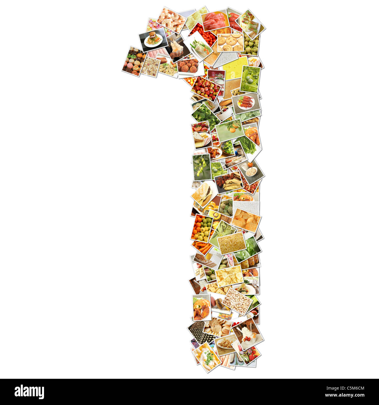 Number 1 One with Food Collage Concept Art Stock Photo - Alamy