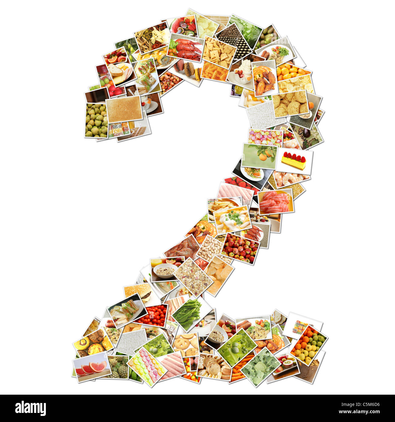Number 2 Two with Food Collage Concept Art Stock Photo - Alamy