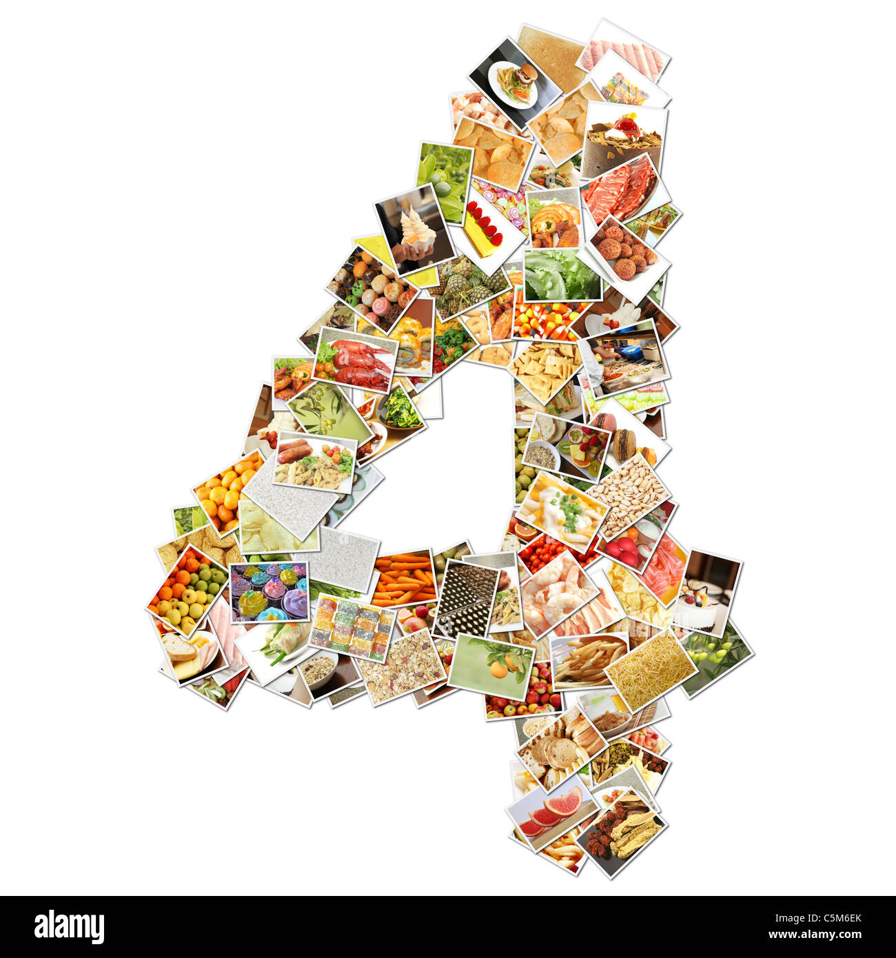 Number 4 Four with Food Collage Concept Art Stock Photo - Alamy