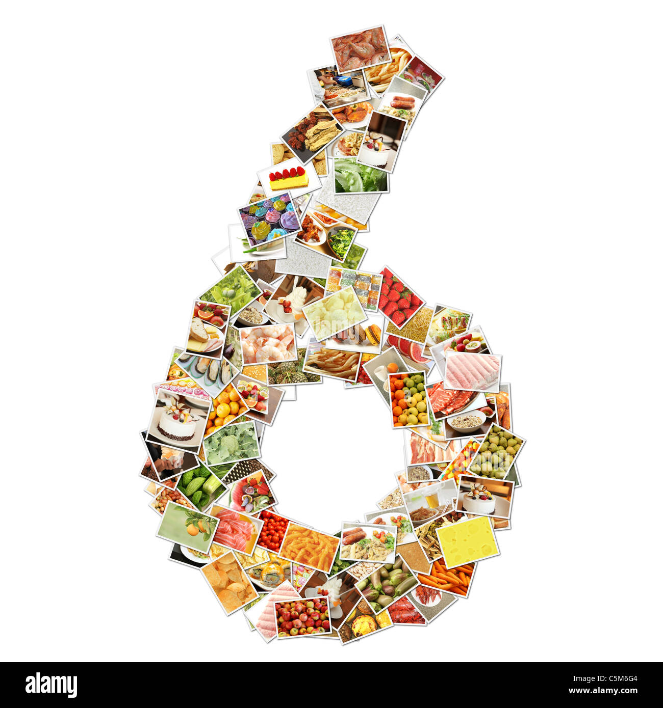 Number 6 Six with Food Collage Concept Art Stock Photo - Alamy
