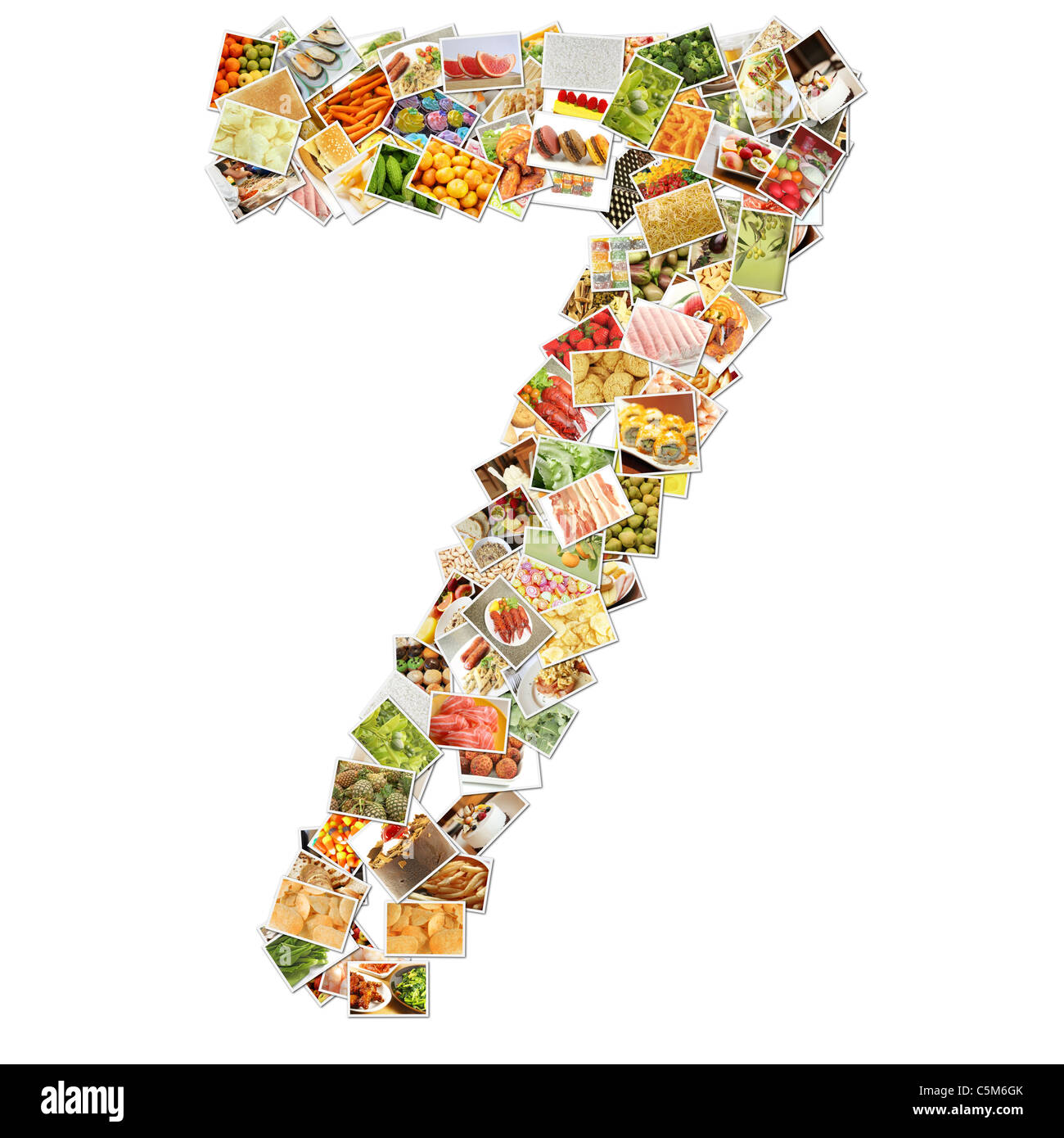 Number 7 Seven with Food Collage Concept Art Stock Photo - Alamy
