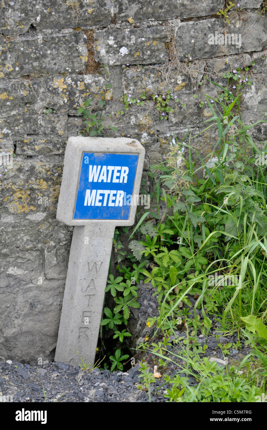 Water Meter sign, Slane, Ireland Stock Photo - Alamy