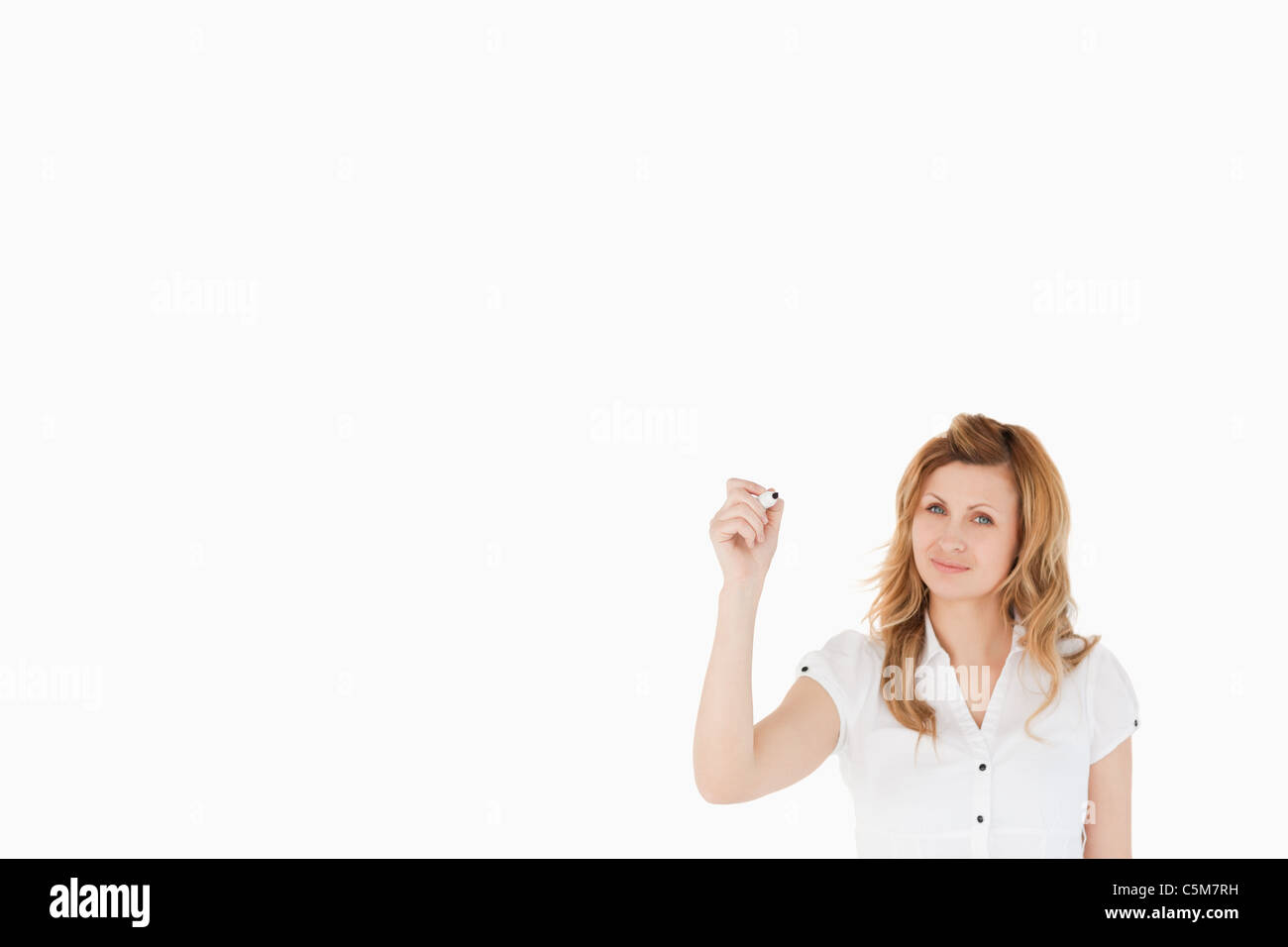 Cute young female drawing Cut Out Stock Images & Pictures - Alamy