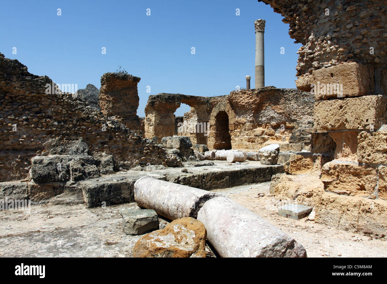 Ancient Carthage. Antonine Baths built by Romans (310-390 BC Stock ...