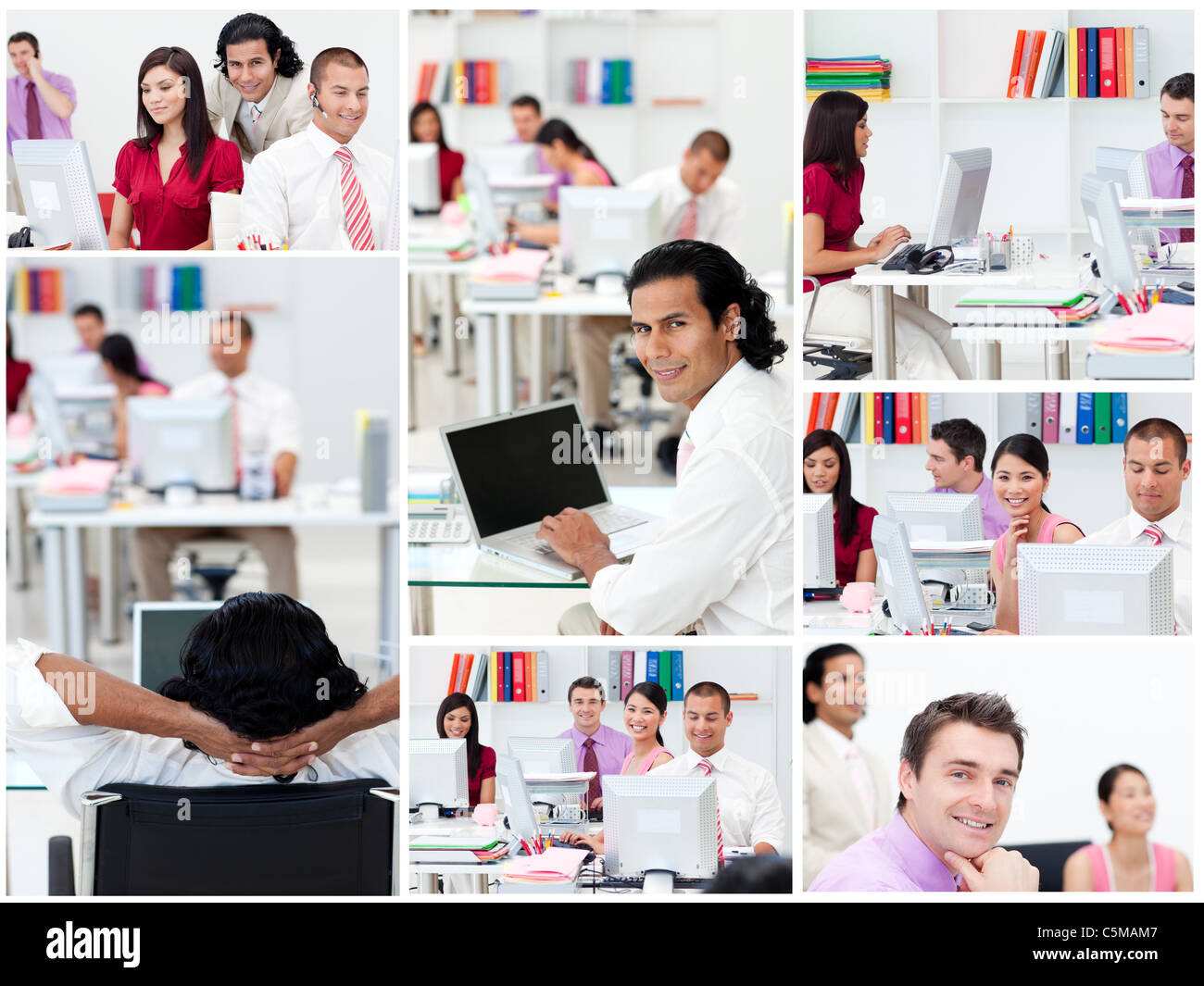 Collage business team work hi-res stock photography and images - Alamy