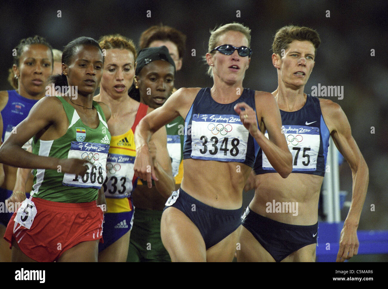 Suzy Favor Hamilton (USA), Marla Runyan (USA)-R- competing in the 1500 ...