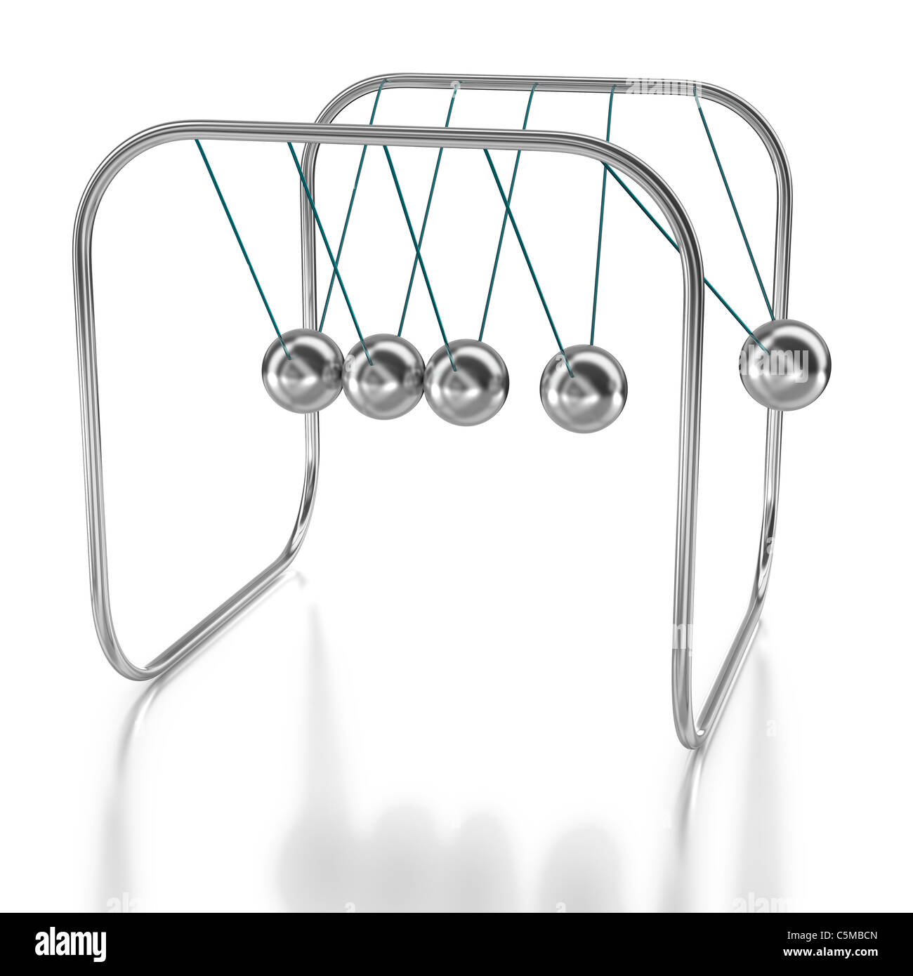 Newton's cradle demonstrating action and reaction Stock Photo - Alamy