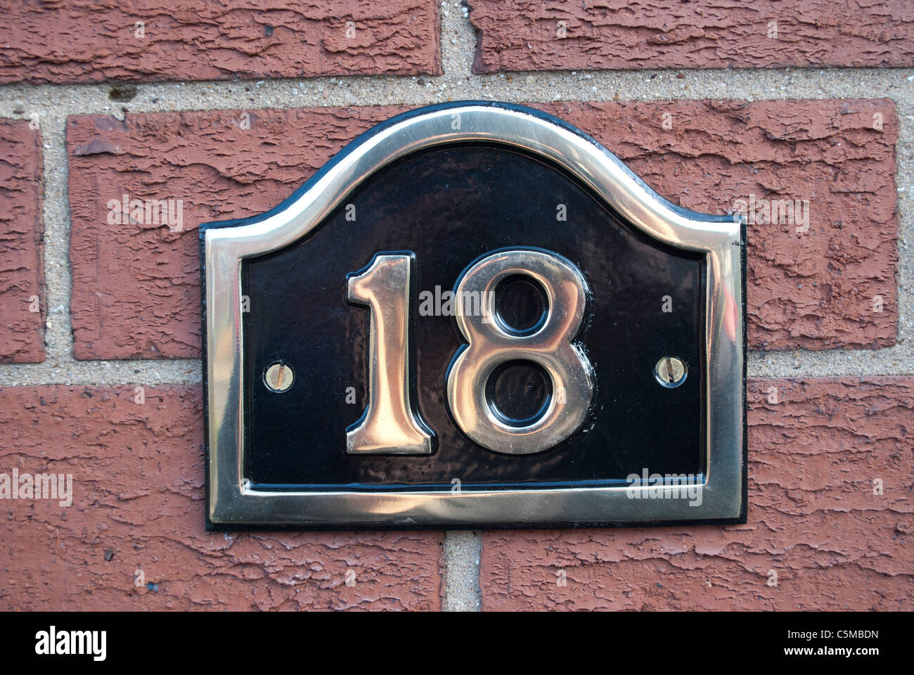 Number plate for 18 (eighteen Stock Photo - Alamy