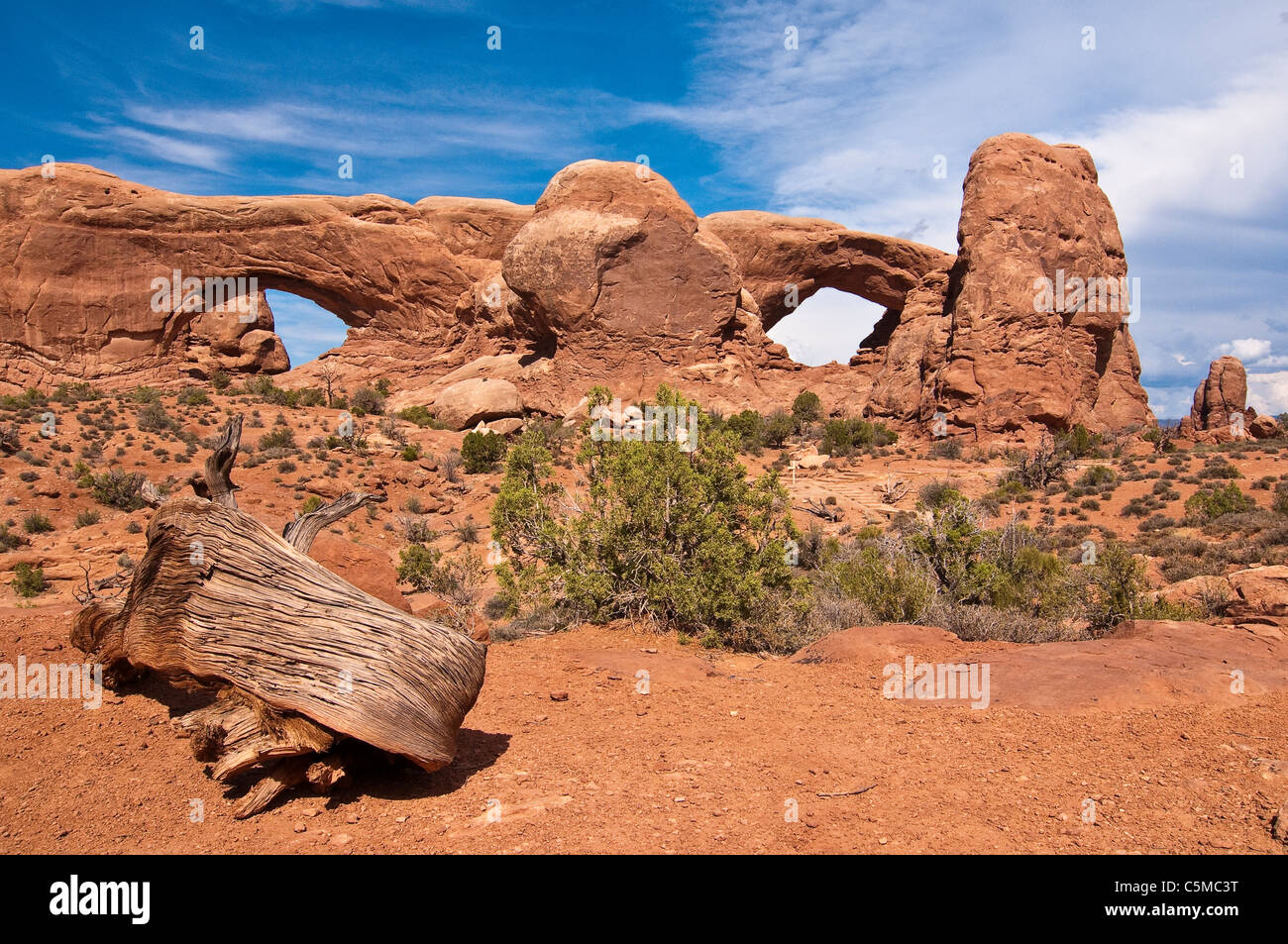 NORTH WINDOW and SOUTH WINDOW, Arches National Park, Utah, USA Stock ...
