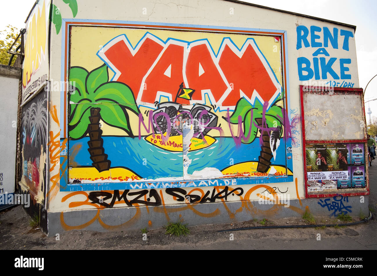 YAAM in Friedrichshain behind the East Side Gallery, Berlin, Germany ...