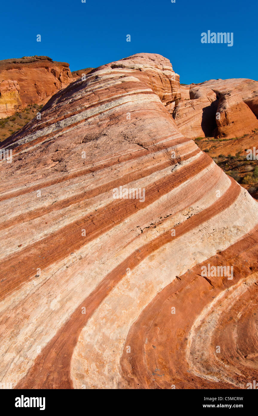 Fire wave, rock formation, Valley of Fire State Park, Nevada, USA Stock ...