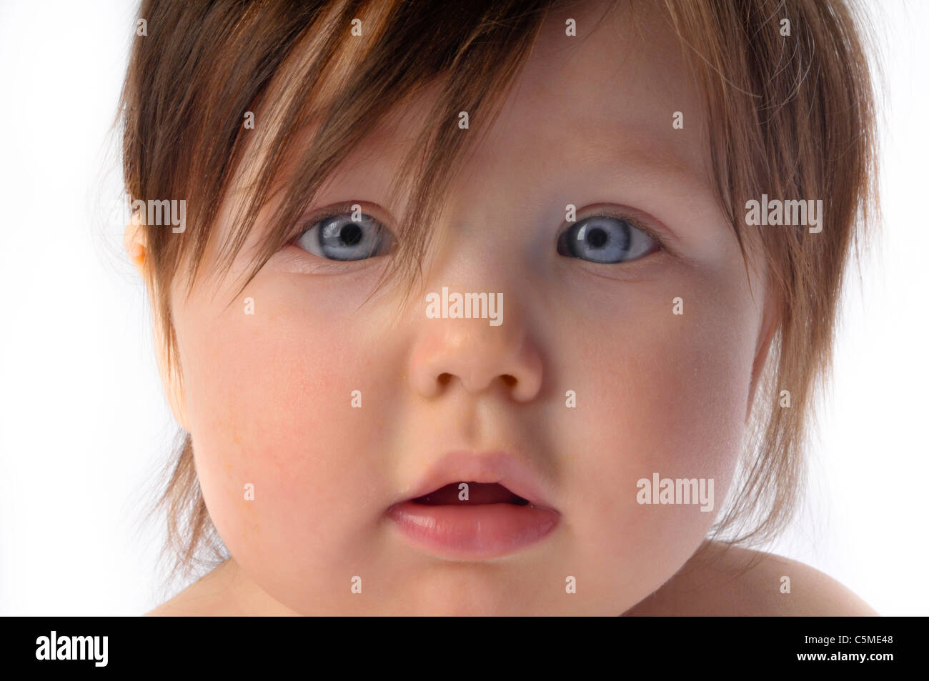 cute adorable baby girl white background Stock Photo - Alamy