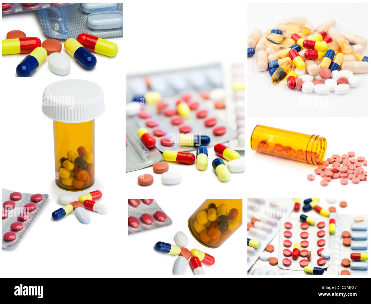 Colorful tablets with capsules Stock Photo - Alamy