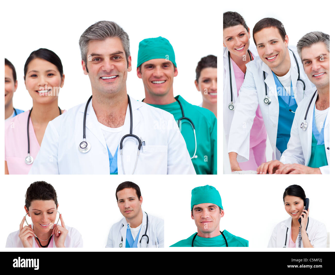Collage of young doctors and surgeons Stock Photo - Alamy