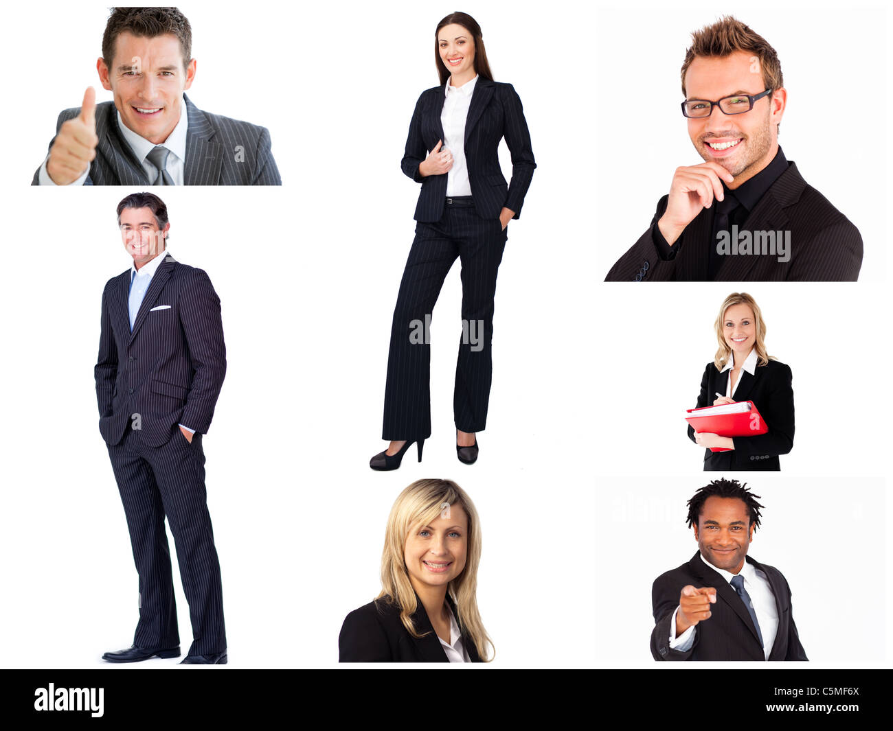 Collage of trendy business people Stock Photo - Alamy