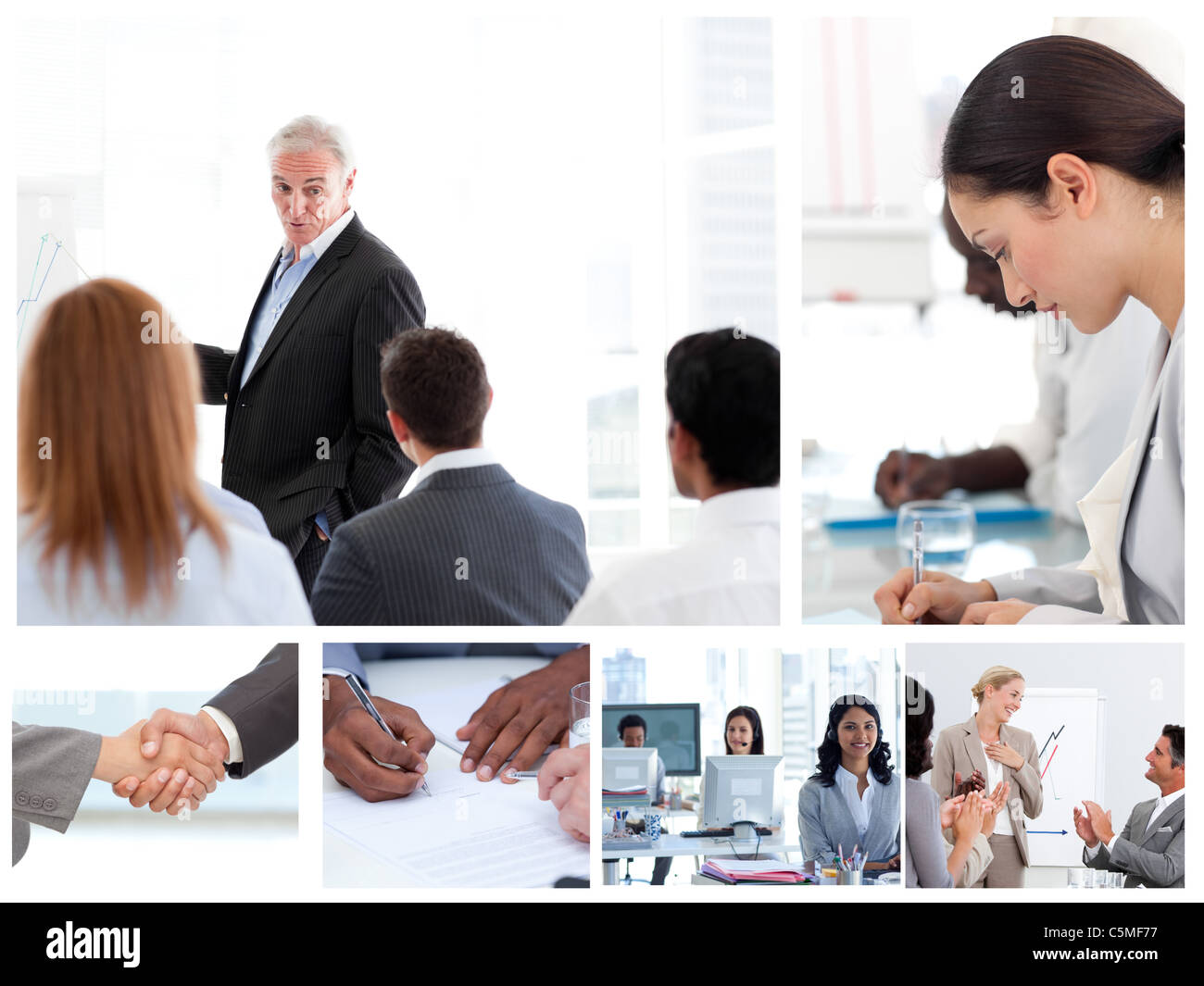Business people attending to meetings Stock Photo - Alamy
