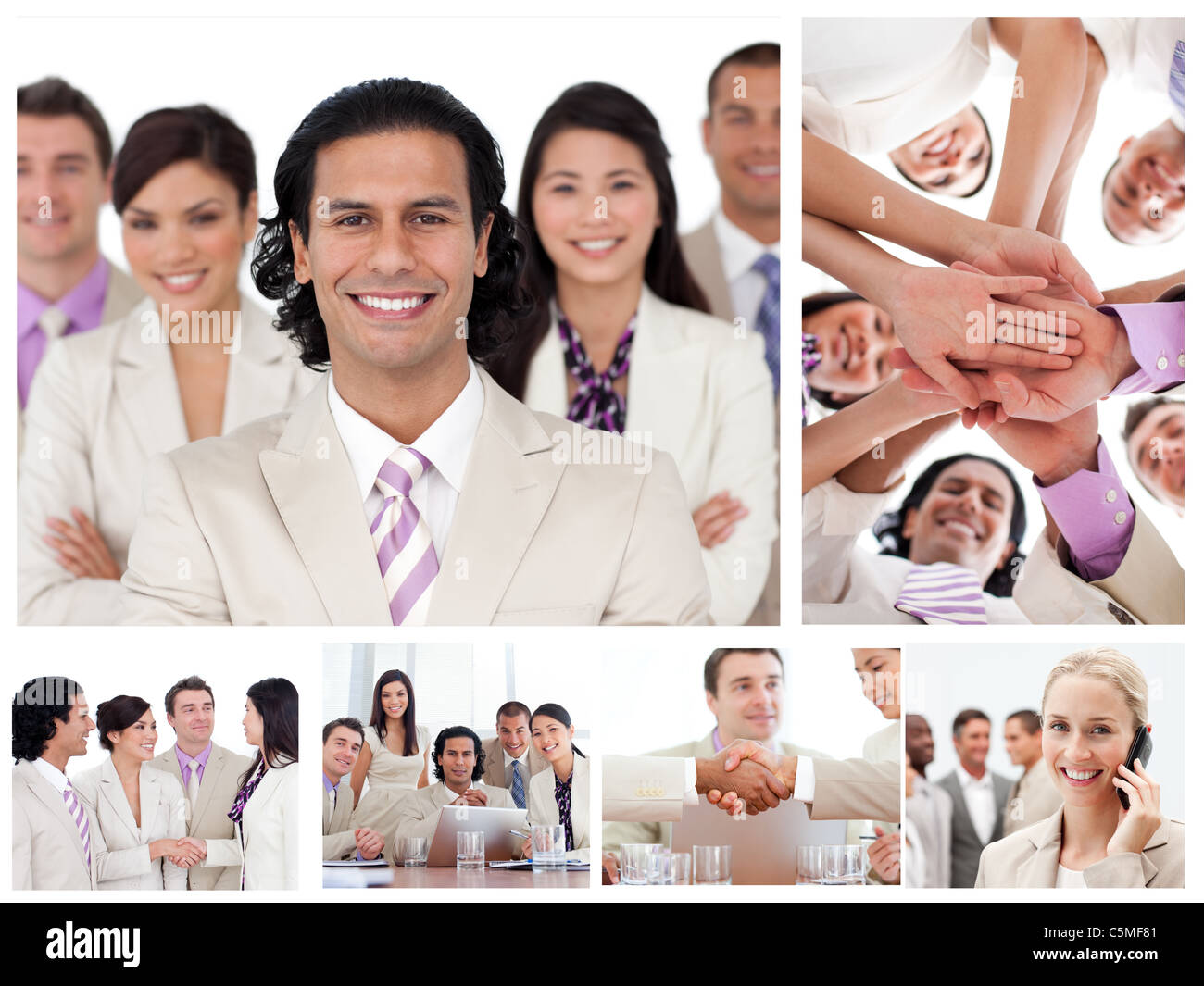Collage of happy business people Stock Photo - Alamy