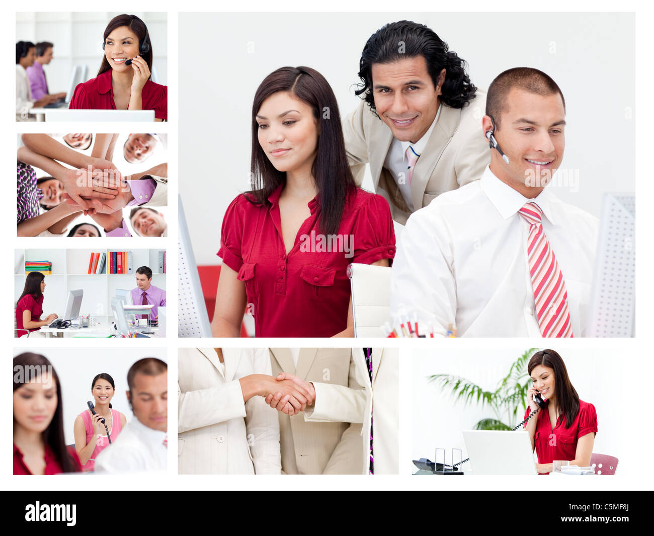 Collage of working business people Stock Photo - Alamy