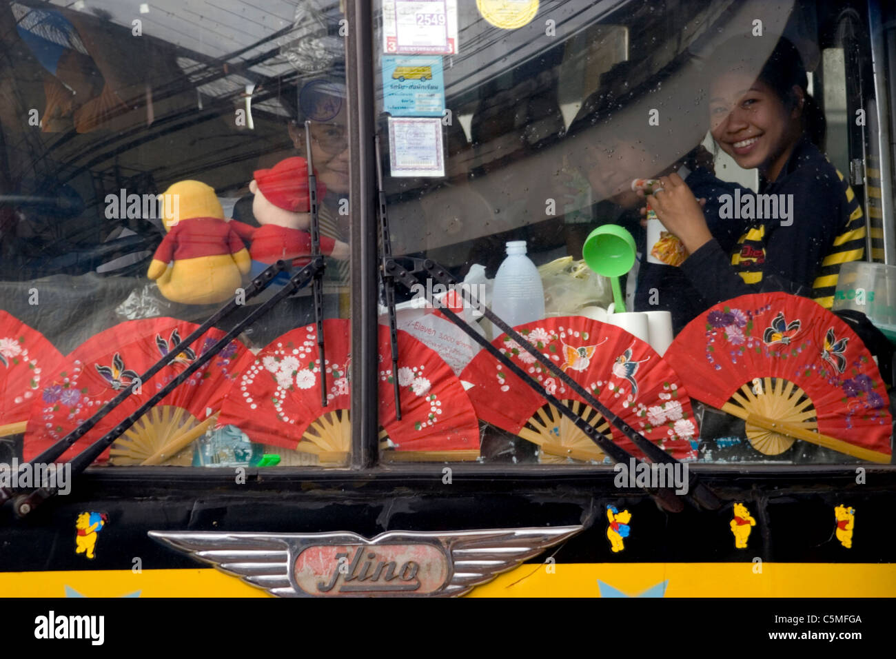 Colorful bus filled tourists hi-res stock photography and images - Alamy