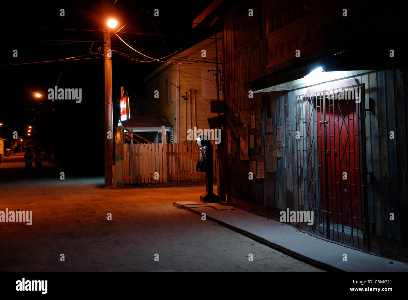 Phone booth at night Stock Photo - Alamy