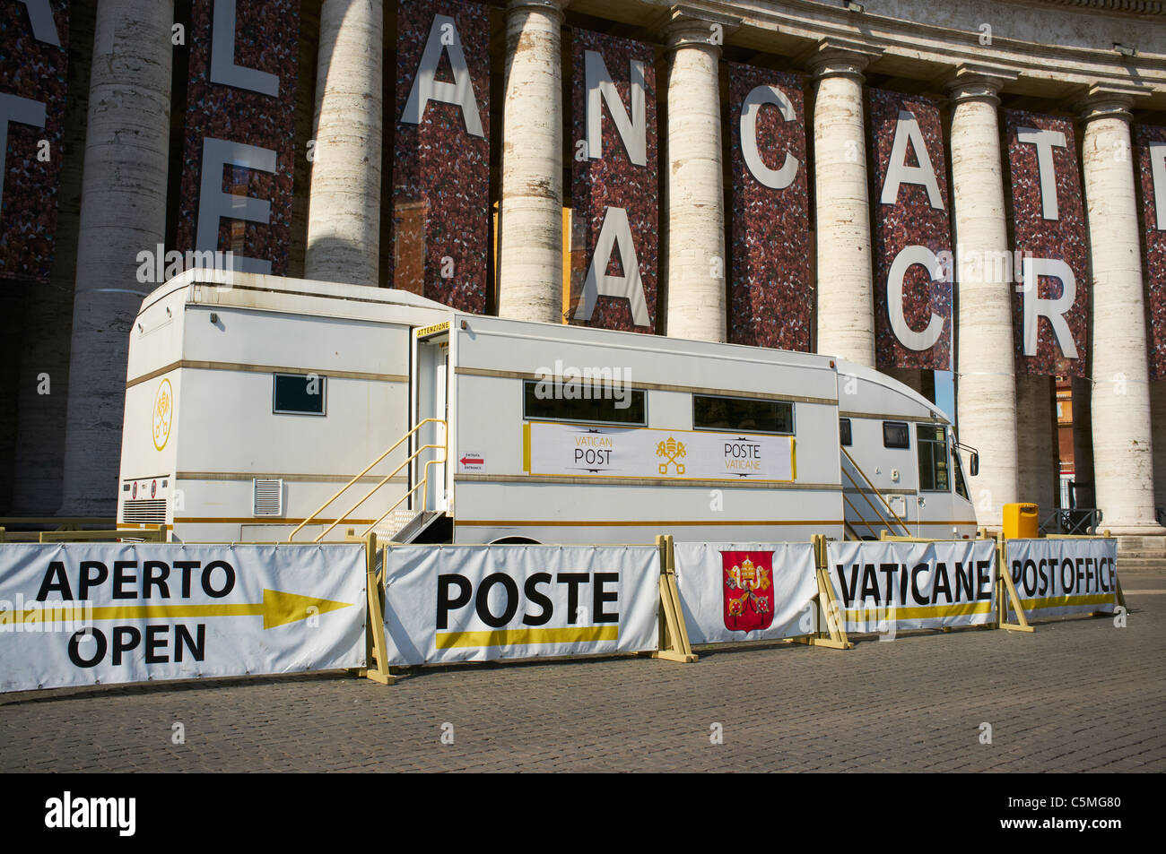 Exterior of the mobile Vatican Post Office St Peters Square Rome Italy ...