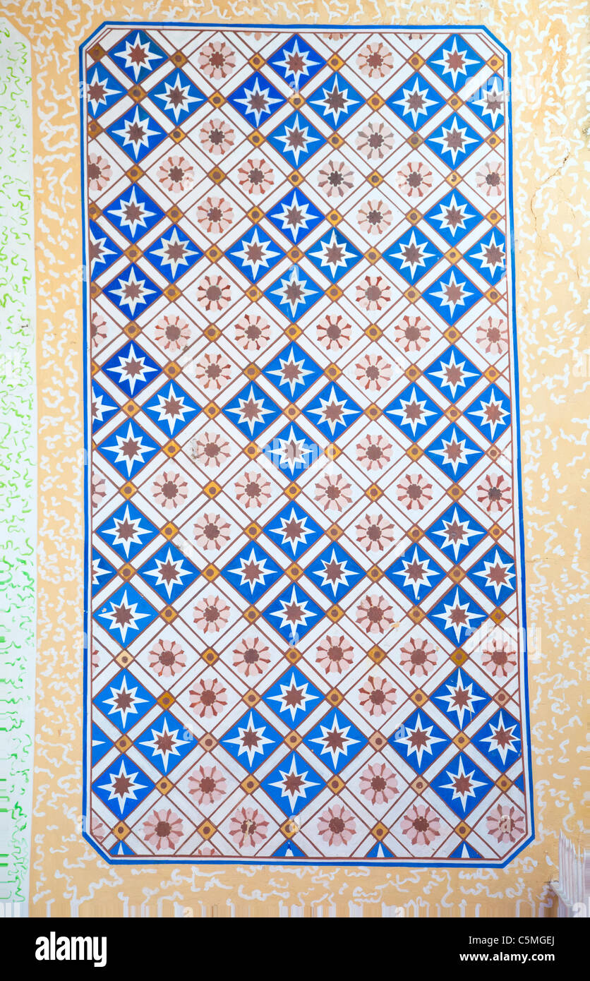 Trinidad, Cuba. Decorated Tiles on the wall of a building in the ...